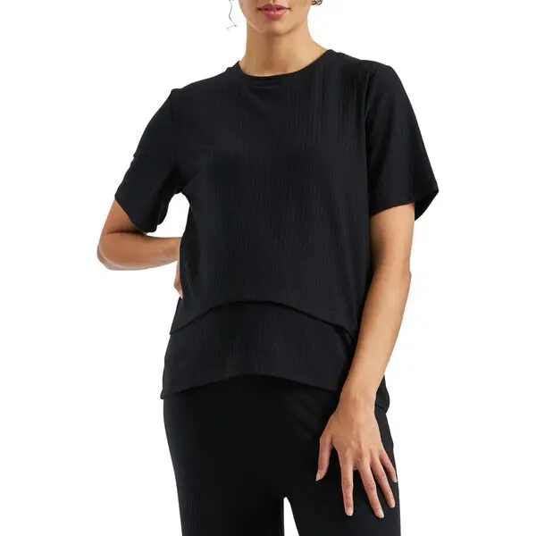 RIPE MATERNITY Rib Nursing Top - Black