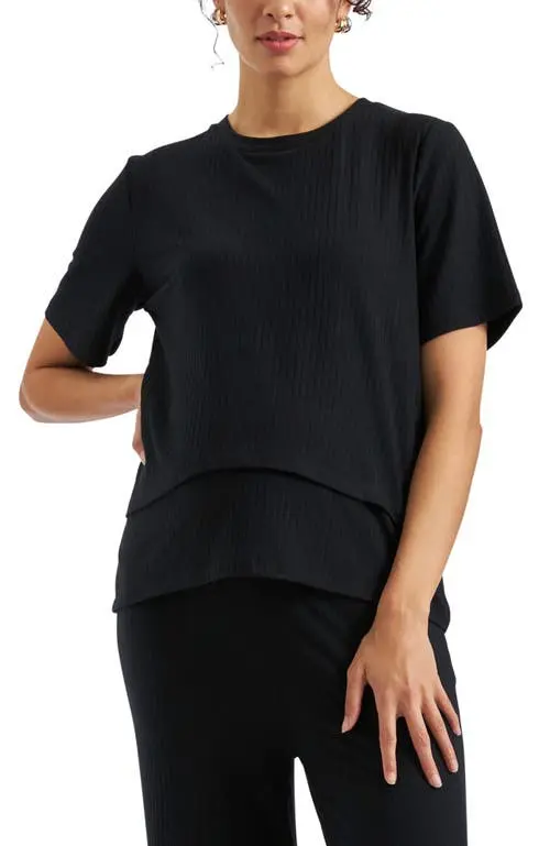 RIPE MATERNITY Rib Nursing Top - Black