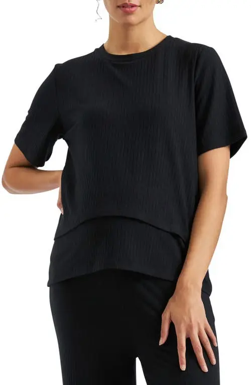 RIPE MATERNITY Rib Nursing Top - Black