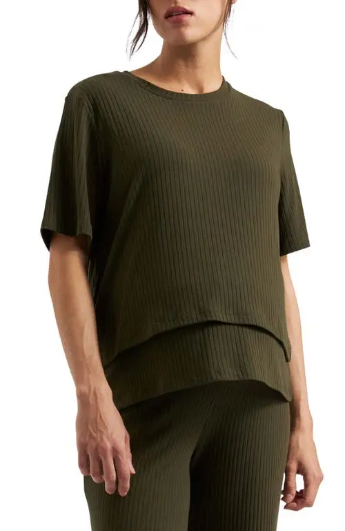 RIPE MATERNITY Rib Nursing Top - Khaki