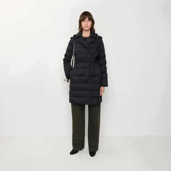 Burberry Mid-length Hooded Puffer Coat - Black
