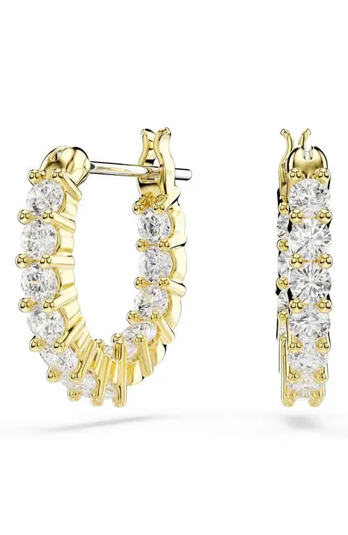 SWAROVSKI Matrix Inside Out Hoop Earrings - Gold/white