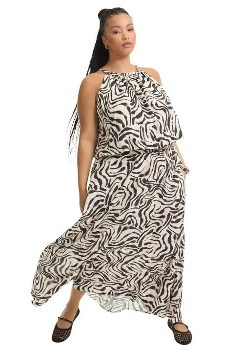 JUNE + VIE Pull-on Flowy Maxi Skirt