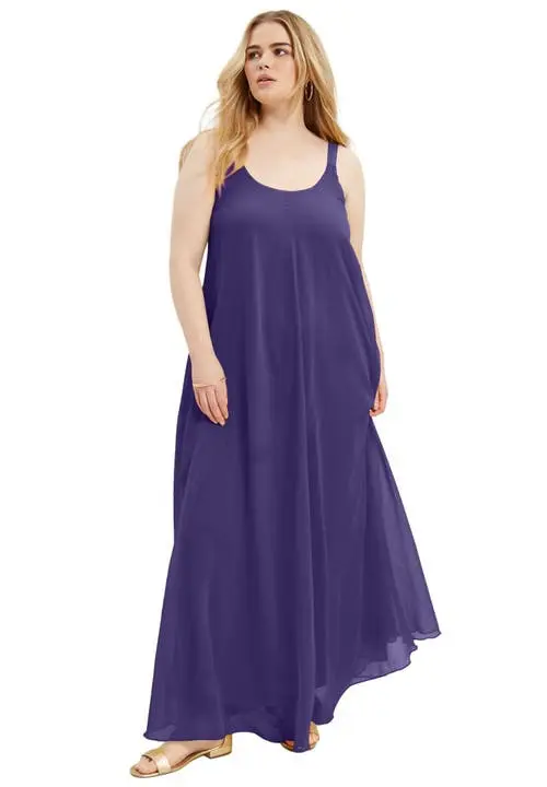JUNE + VIE Sleeveless Swing Maxi Dress - Purple Sapphire