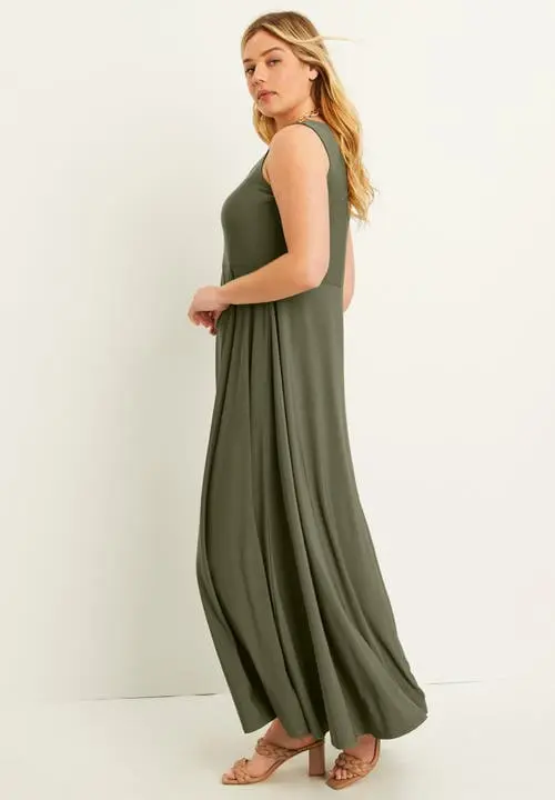 JUNE + VIE Sleeveless Sweetheart Maxi Dress - Black