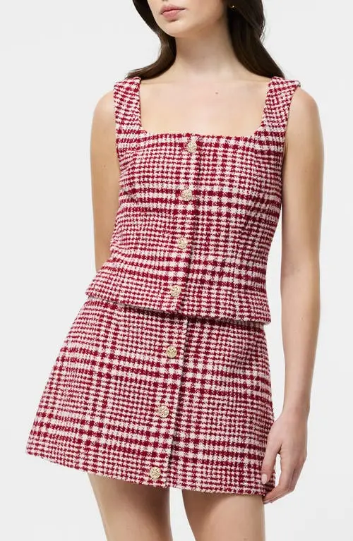 French Connection Houndstooth Check Button-up Vest