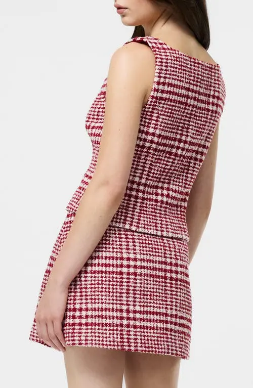 French Connection Houndstooth Check Button-up Vest