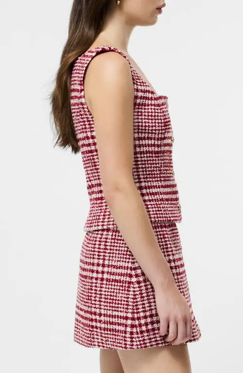 French Connection Houndstooth Check Button-up Vest