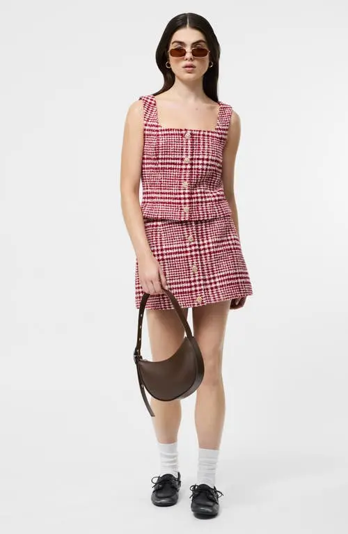 French Connection Houndstooth Check Button-up Vest