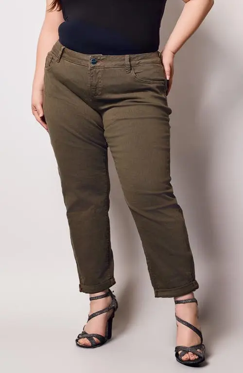 SLINK JEANS Mid Rise Ankle Boyfriend Jeans - Forest
