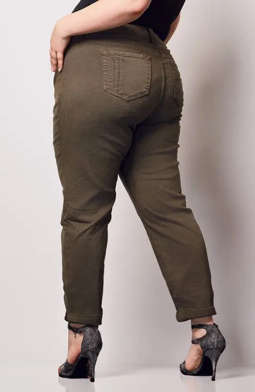 SLINK JEANS Mid Rise Ankle Boyfriend Jeans - Forest