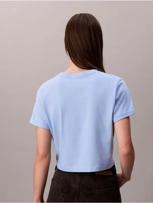 Calvin Klein Script Logo Boxy T-shirt - Moderate Blue