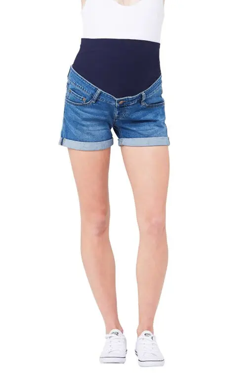 RIPE MATERNITY Denim Shorty Shorts - Blue
