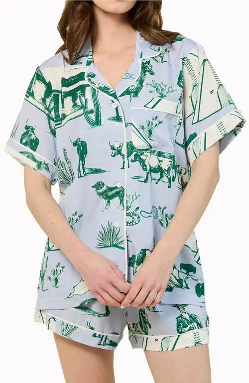 KATIE KIME Marfa Toile Shorts Set - Light Blue