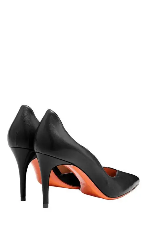 Santoni Leather High-heel Pump - Black