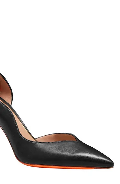Santoni Leather High-heel Pump - Black