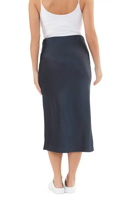 RIPE MATERNITY Lexie Satin Skirt - Navy