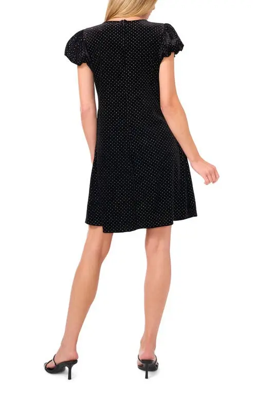 CECE DUPRAZ Velvet Bubble Sleeve Dress