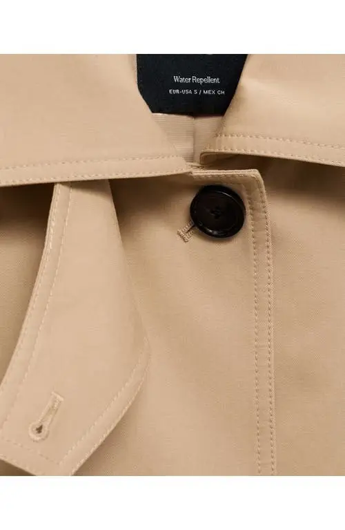 Mango Belted Water Repellent Long Trench Coat
