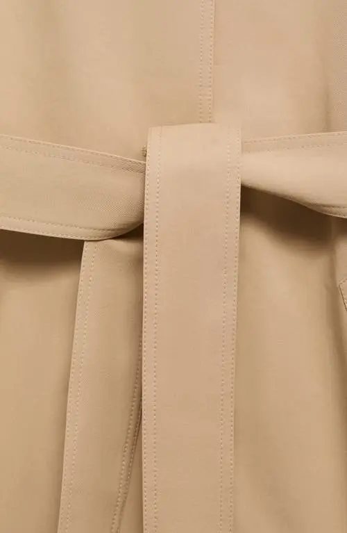 Mango Belted Water Repellent Long Trench Coat