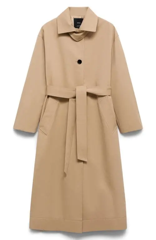 Mango Belted Water Repellent Long Trench Coat