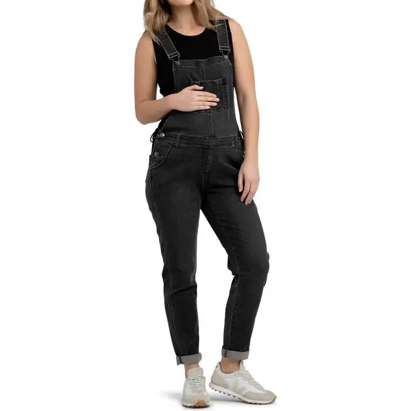 RIPE MATERNITY Denim Overalls - Black