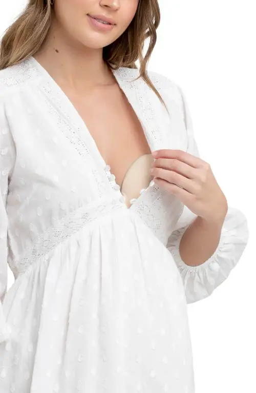 RIPE MATERNITY Valentina Dobby Dress With Lace Trims