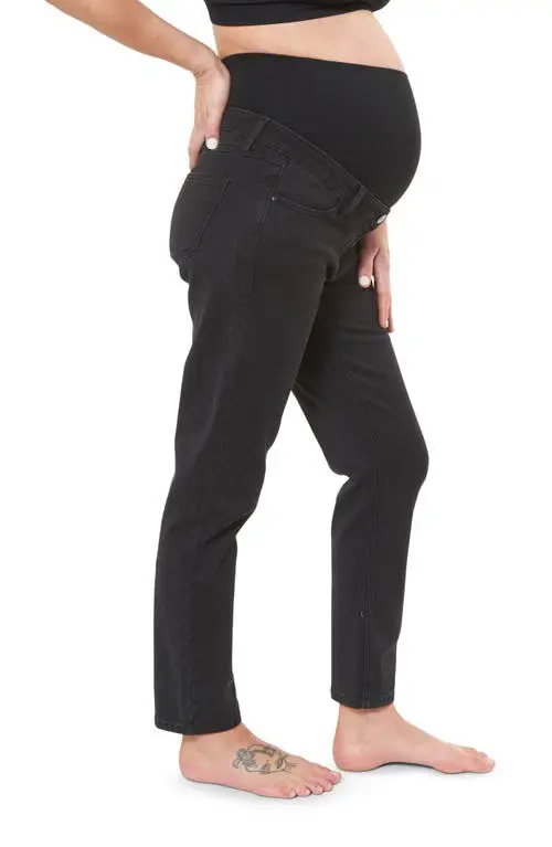 RIPE MATERNITY Hunter Over Bump Crop Jean - Black