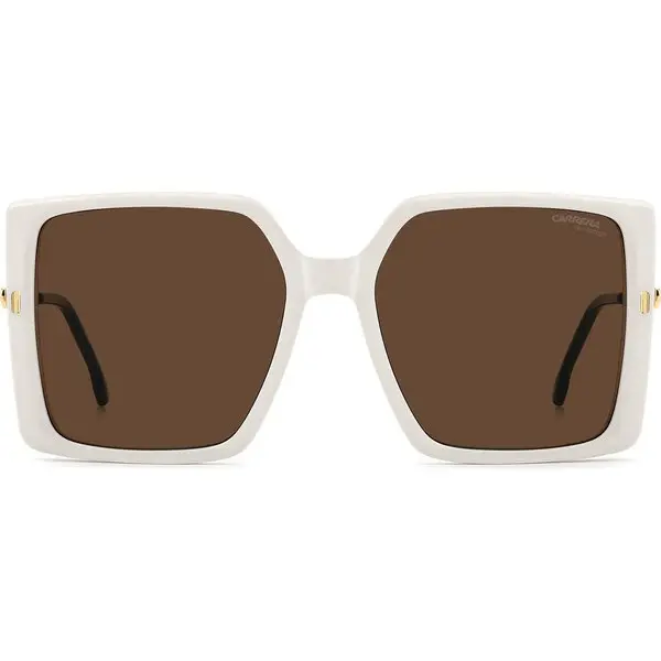 Carrera Eyewear 57mm Rectangular Sunglasses - Ivory/brown