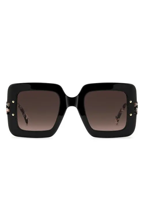 Carolina Herrera 50mm Square Sunglasses - Black Pink/brown
