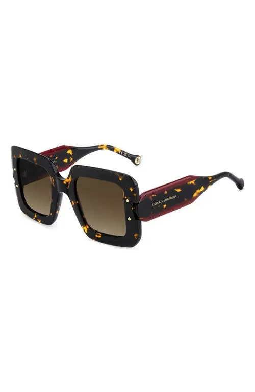Carolina Herrera 50mm Square Sunglasses - Havana/brown