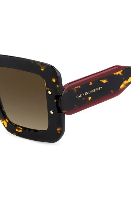 Carolina Herrera 50mm Square Sunglasses - Havana/brown