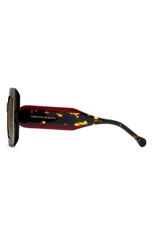 Carolina Herrera 50mm Square Sunglasses - Havana/brown