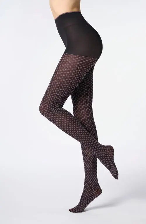 Oroblu Geometric Pattern Tights - Black/rose