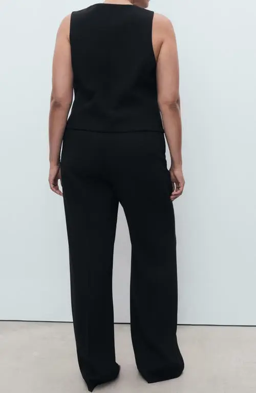 Mango Straight Leg Trousers - Black