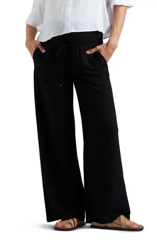 RIPE MATERNITY Shirred Waistband Pants - Black