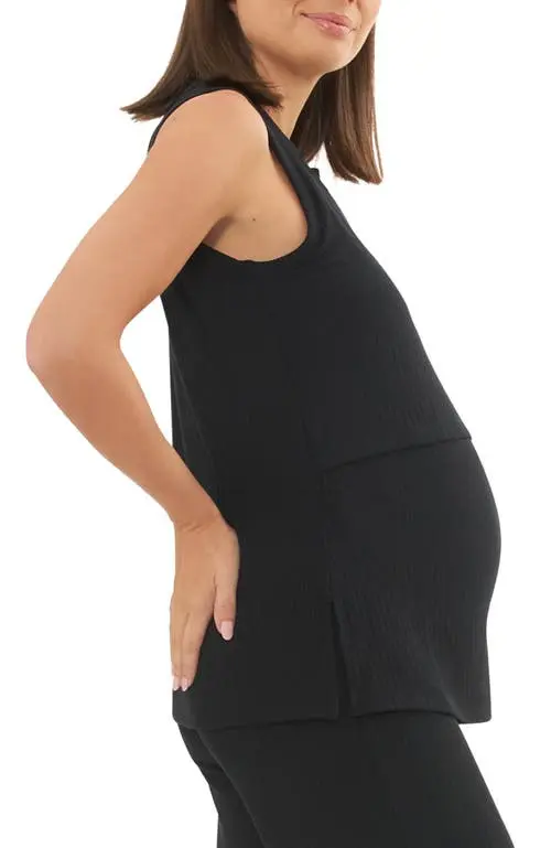 RIPE MATERNITY Rib Nursing Tank - Black