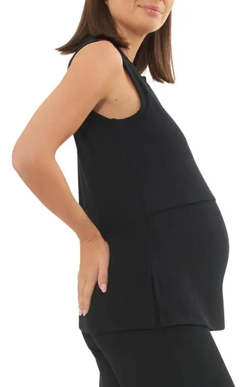 RIPE MATERNITY Rib Nursing Tank - Black