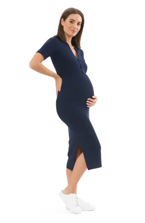 RIPE MATERNITY Knit Polo Dress