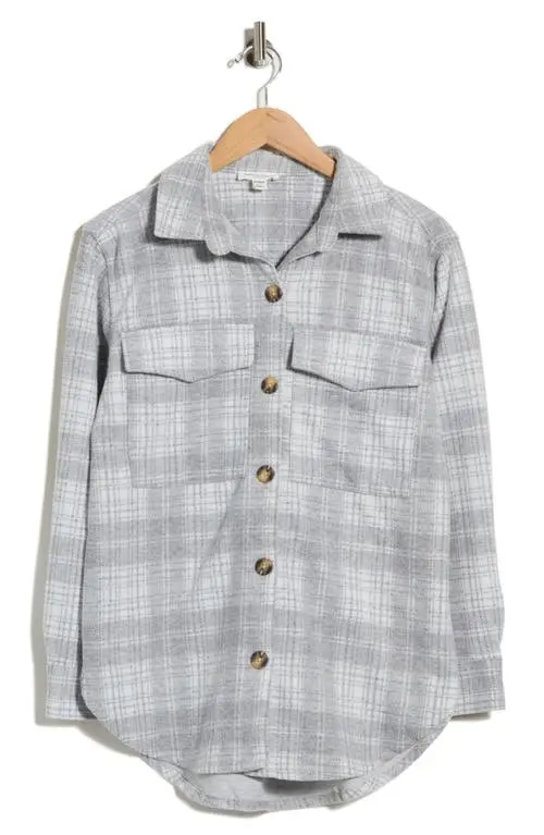 BEACHLUNCHLOUNGE Taelyn Oversized Plaid Shirt - Blurred Grey