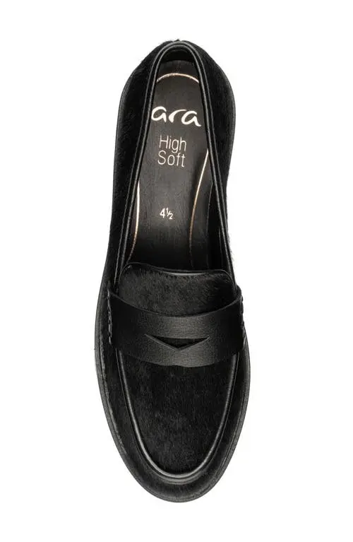 ARA Crescent Lug Penny Loafer - Black 2