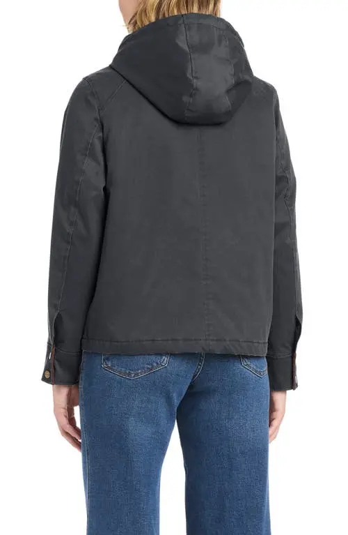 Sanctuary Hooded Waxed Jacket - Black