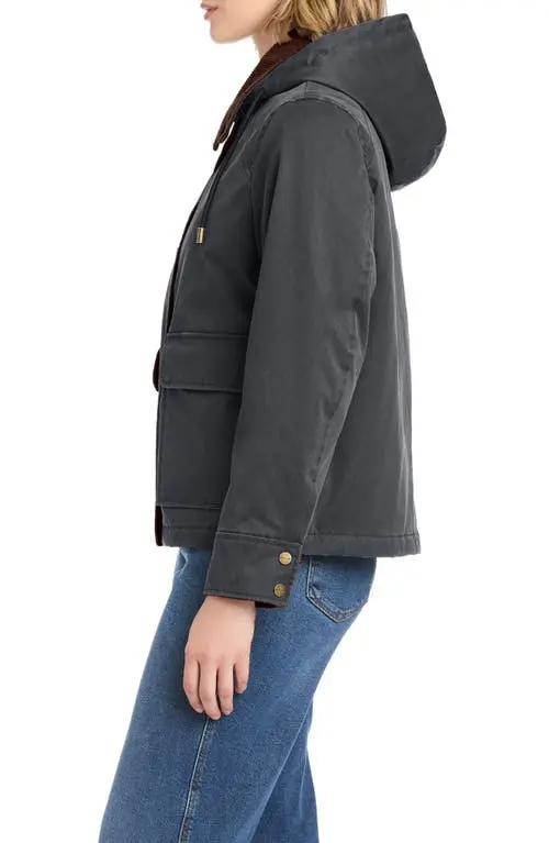 Sanctuary Hooded Waxed Jacket - Black