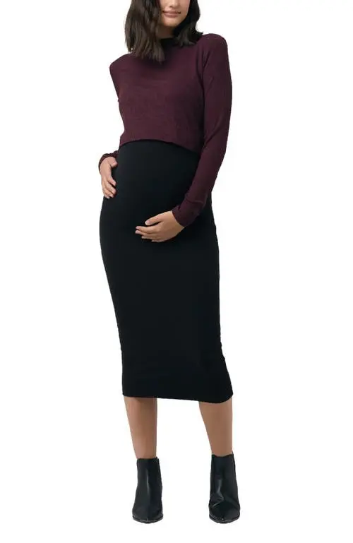 RIPE MATERNITY Ribbed Knit Pencil Skirt