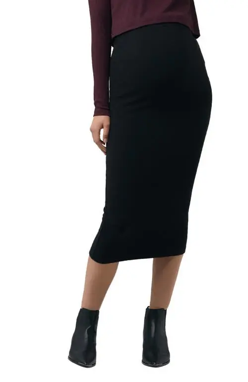 RIPE MATERNITY Ribbed Knit Pencil Skirt - Black