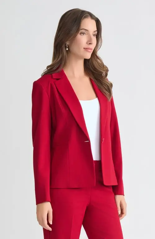 KASPER One-button Seamed Waist Blazer