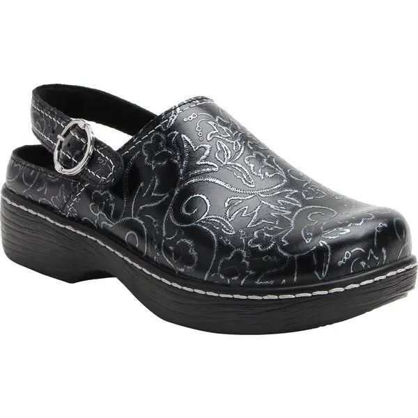 ALEGRIA BY PG LITE Olie Slingback Clog - Embroider Me Pewter