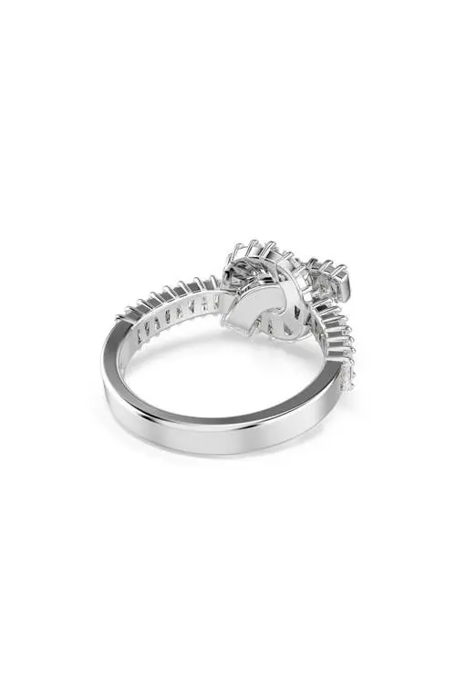 SWAROVSKI Matrix Knot Ring - Rhodium/white