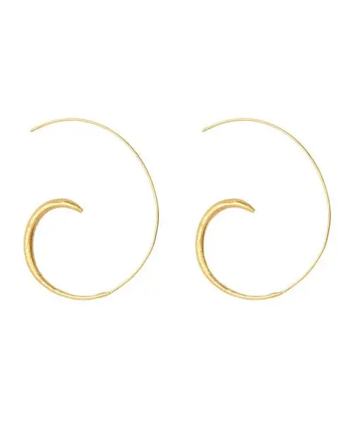 OTTOMAN HANDS Aegina Pull Through Hoop Earrings - Brass