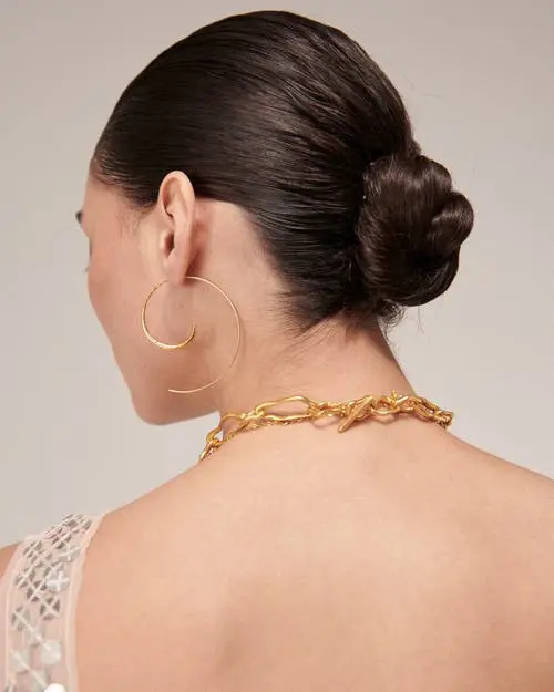 OTTOMAN HANDS Aegina Pull Through Hoop Earrings - Brass